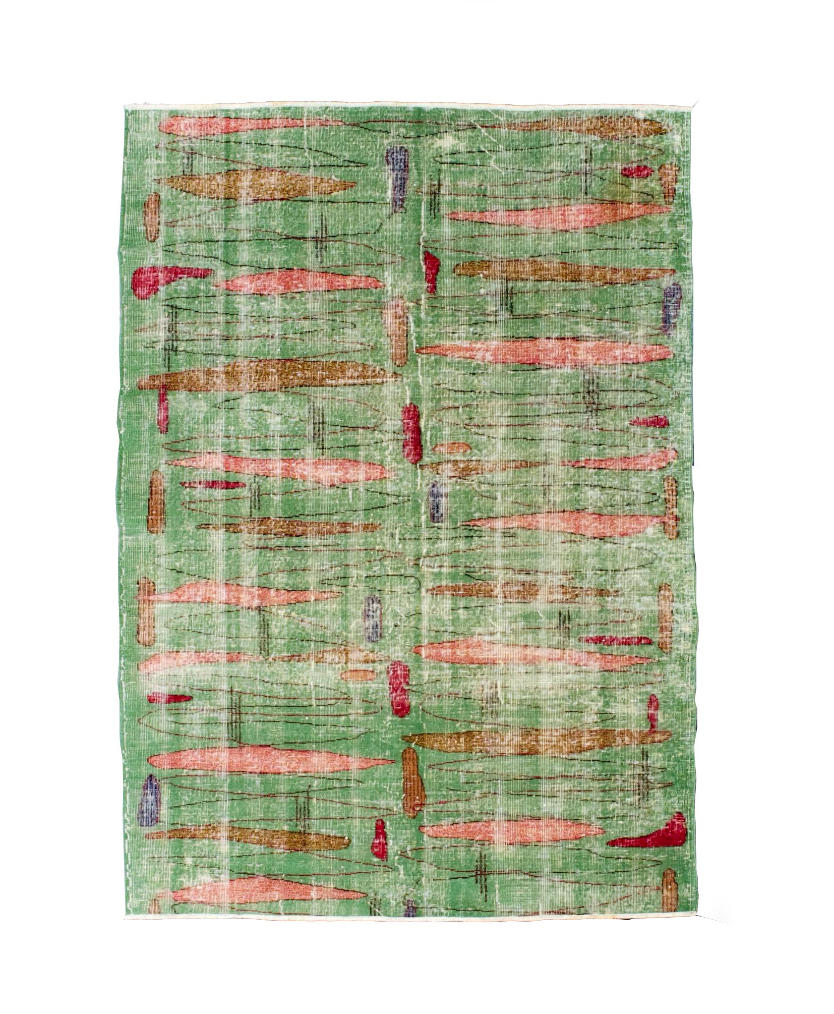 Fine Vintage Turkish Modern Wool Rug 5’ x 7’2” – Victor Gallery