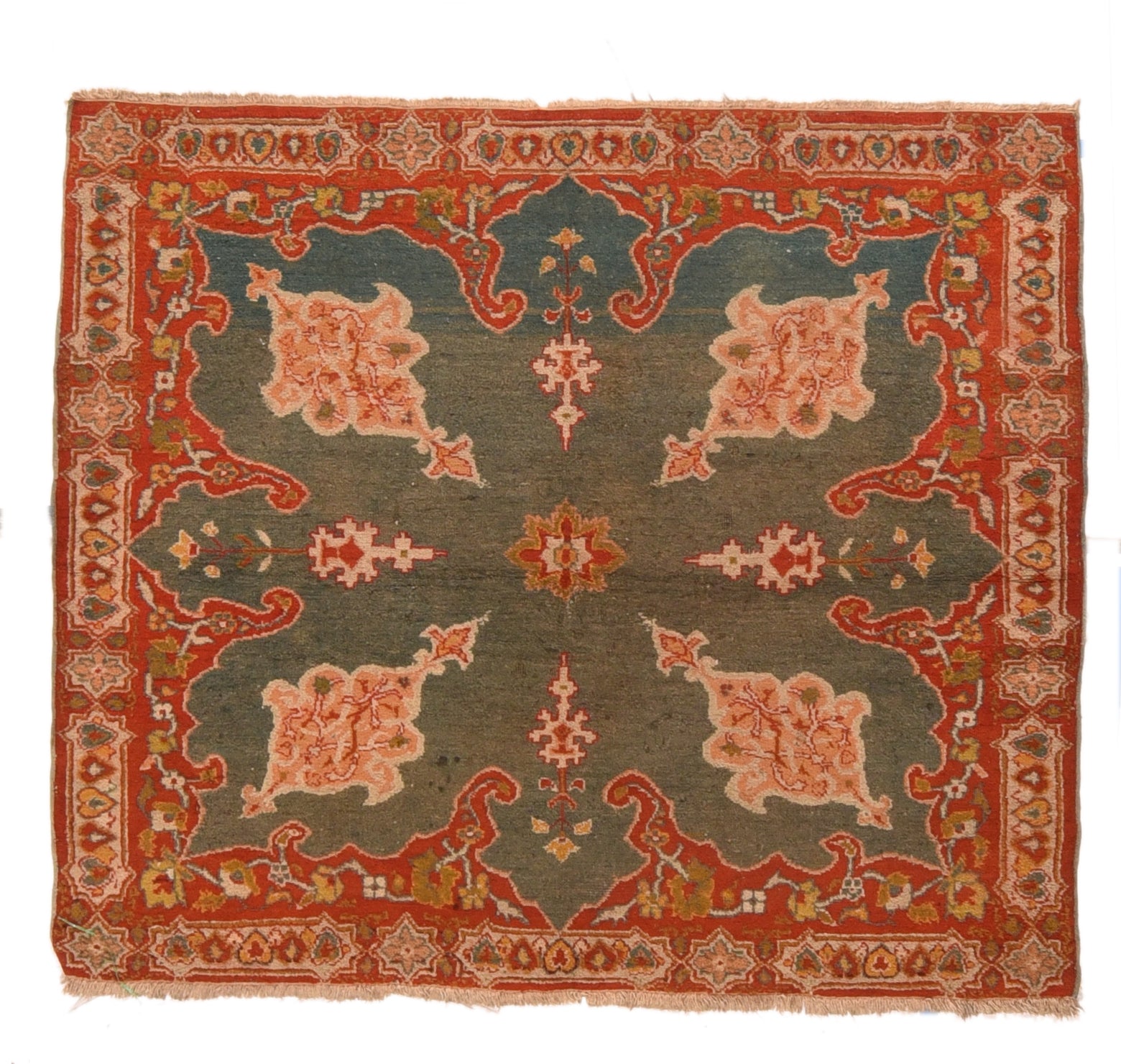Antique Indian Agra Rug 3'8'' x 4'4'' circa 1890 – Victor Gallery