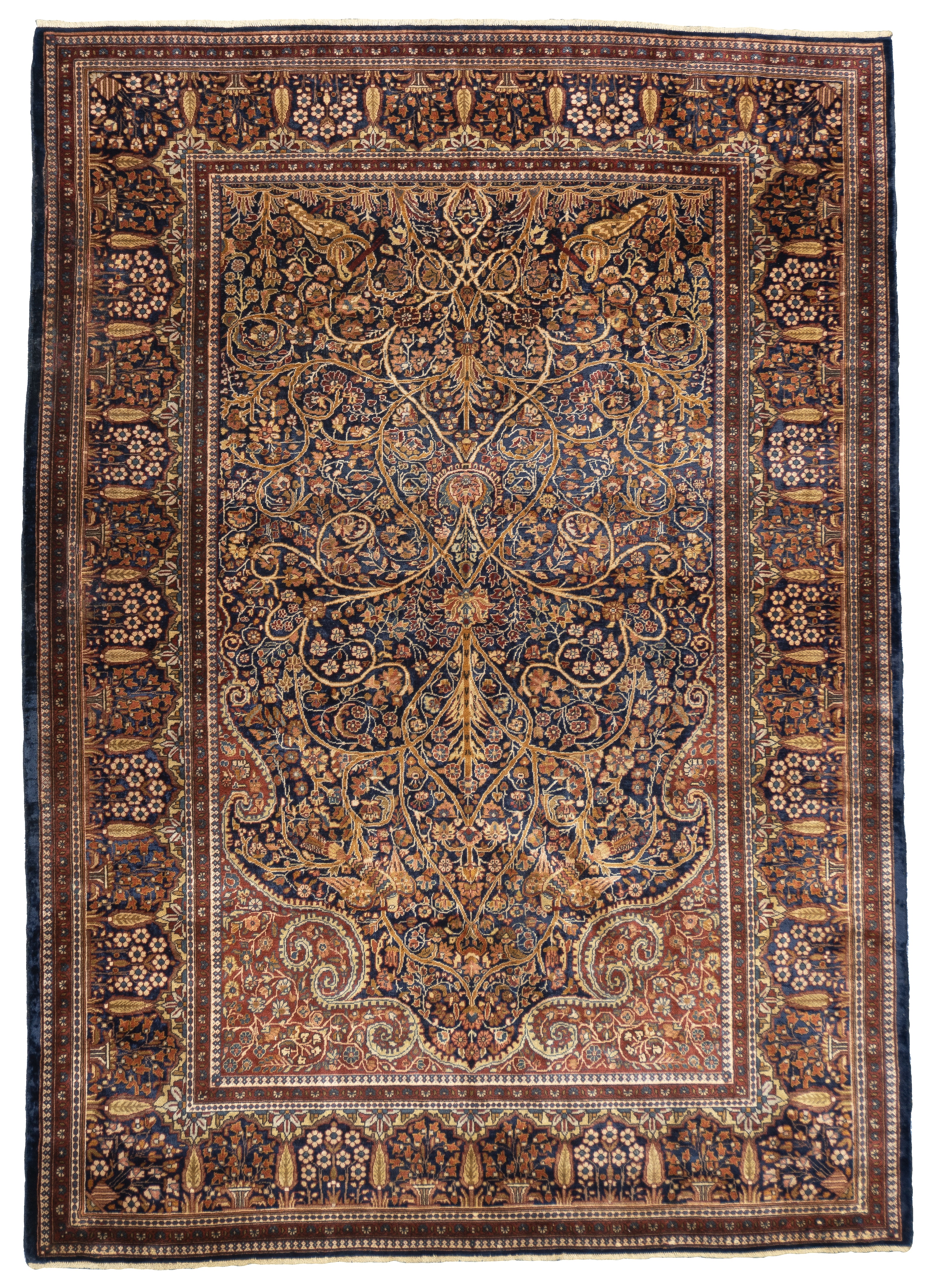 Antique Persian Dabir Kashan Manchester Rug 5'0" x 6'11'' – Victor Gallery